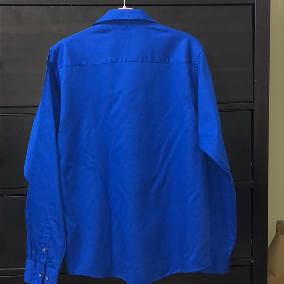 Calvin Klein | Shirts & Tops | Calvin Klein Royal Blue Sateen Shirt | Poshmark